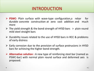 STUDY ON BOND MECHANISM OF PSWC BARS WITH CONCRETE | PPTX | Civil ...