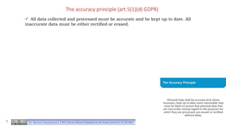 Key principles for data protection & lawful protection in GDPR | PPT