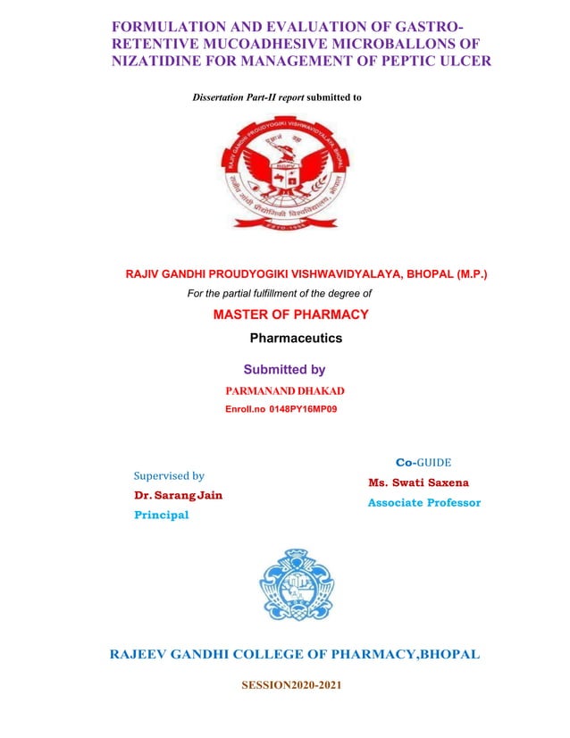 M.pharm thesis | PDF | Digestive Disorders | Diseases and Conditions