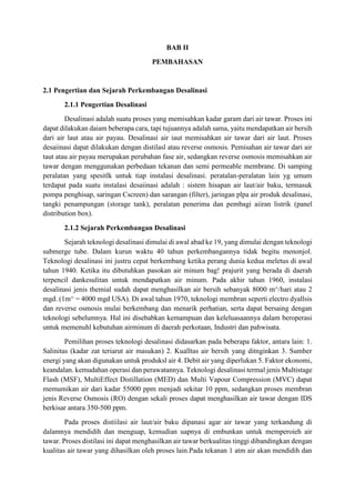 Makalah Desalinasi - Perkembangan Teknologi Desalinasi Air Laut (By. M. Rizki Maulana) | PDF