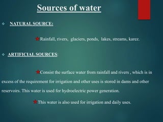sources of water in pakistan. | PPTX