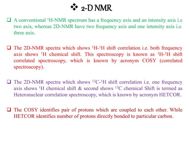 M.Sc. 2D NMR.pptx | Chemistry | Science