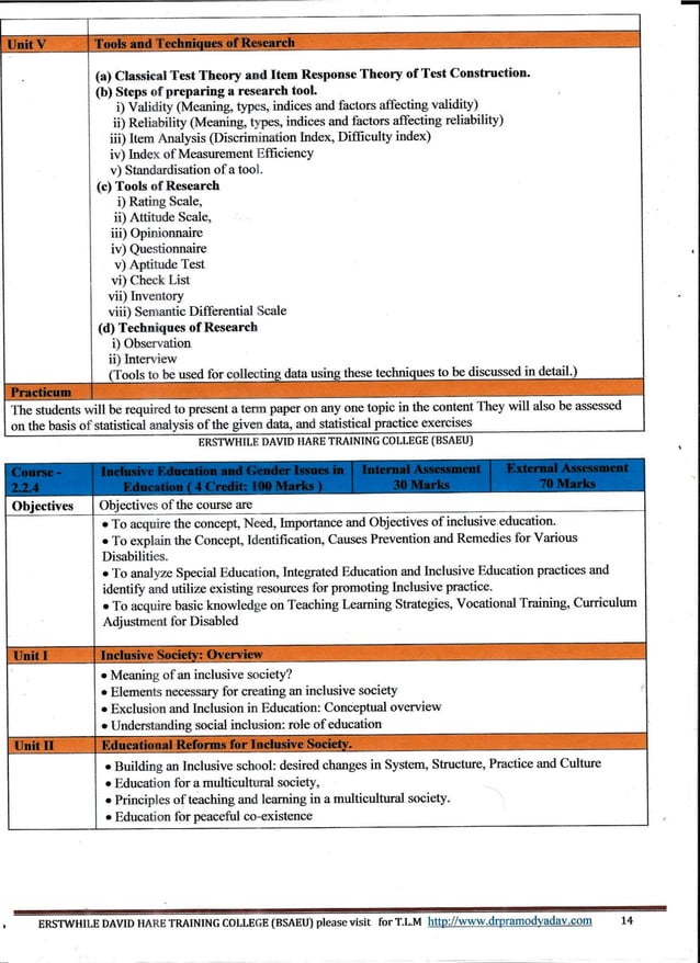 M.Ed 2nd Semester Syllabus.pdf | Education