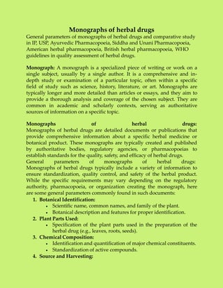 Monographs of Herbals. | PPTX