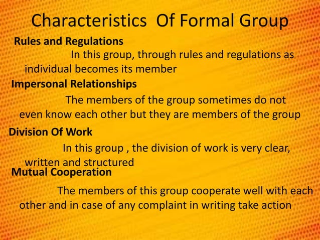 m.presentation formal and informal groups | PPTX