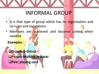 m.presentation formal and informal groups | PPTX