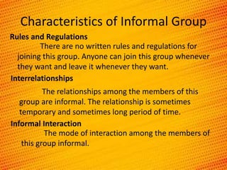 m.presentation formal and informal groups | PPTX