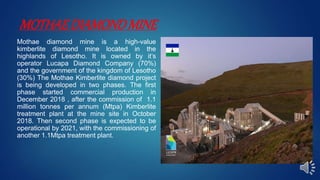 BIG DEVELOPMENTS IN LESOTH(DAMS AND MINES) | PPT