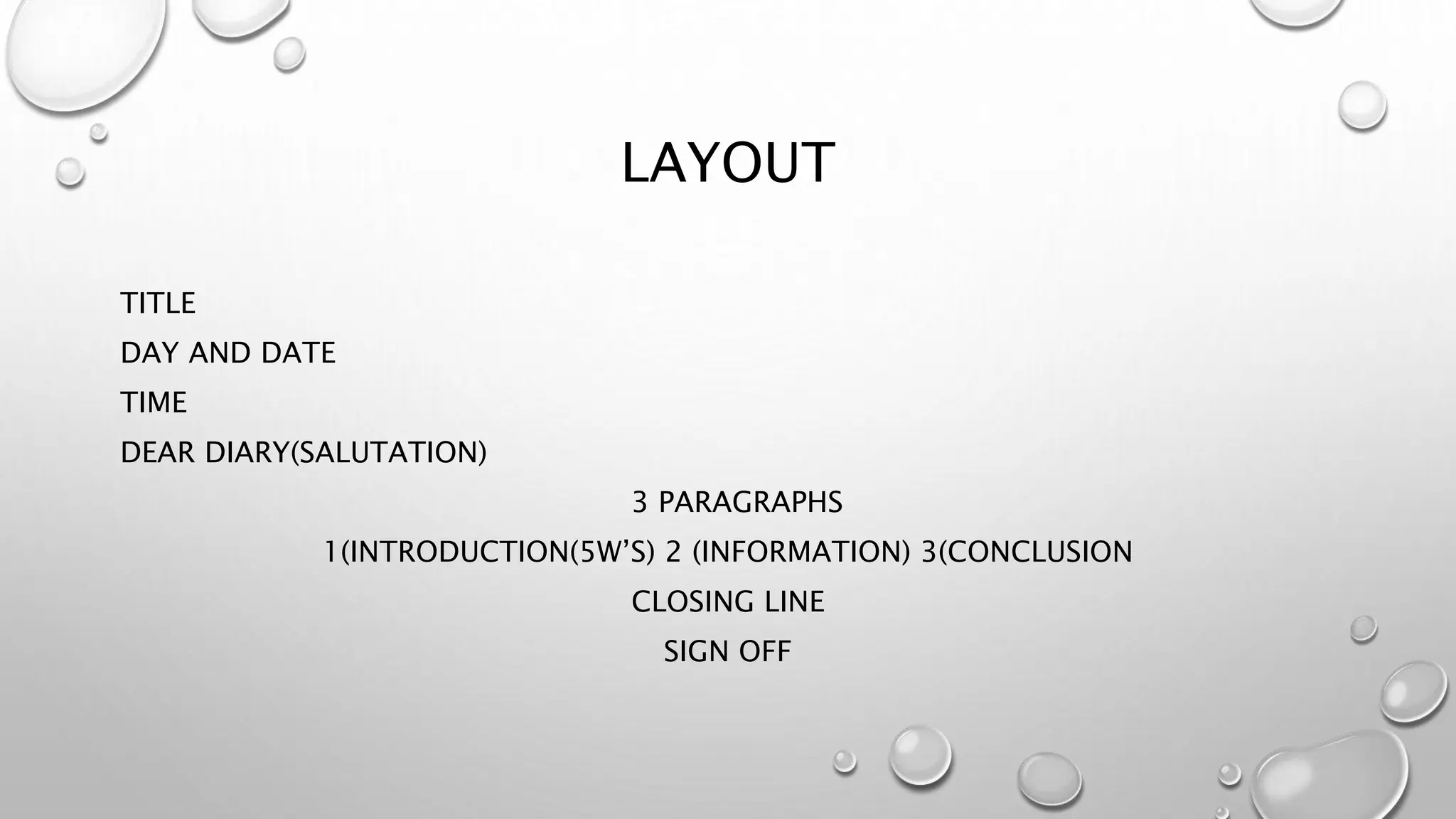 How to write a diary writing And what is the layout | PPTX | Fiction ...