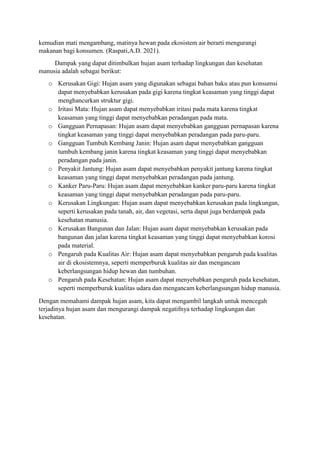 ANALISIS DAMPAK DAN SOLUSI HUJAN ASAM: PENGARUH PEMBAKARAN BAHAN BAKAR FOSIL TERHADAP LINGKUNGAN ...