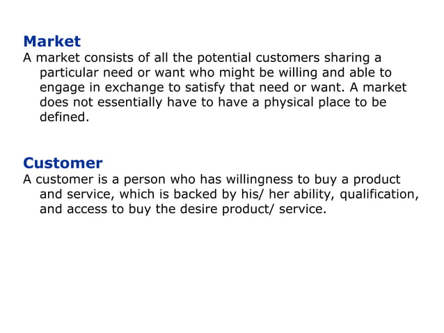 Introduction To Marketing Management Chapter 1 Ppt