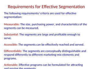 Marketing management Chapter 3: Market segmentation, targeting ...