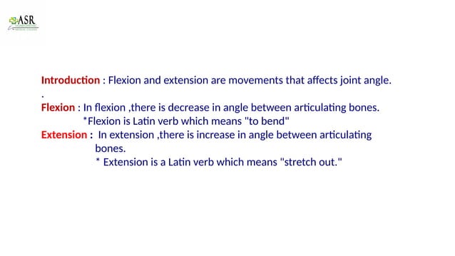 ANGULAR MOVEMENTS(FLEXORS AND EXTENSORS) | PPT