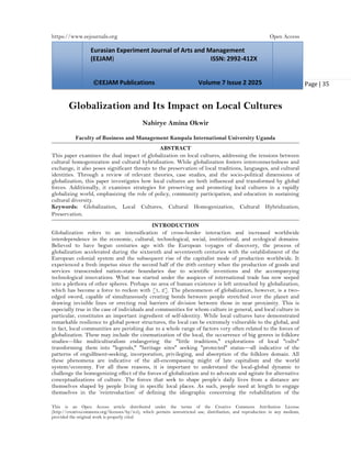 Globalization and Its Impact on Local Cultures (www.kiu.ac.ug) | PDF
