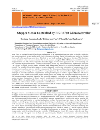 Stepper Motor Controlled by PIC 16F84 Microcontroller (www.kiu.ac.ug) | PDF