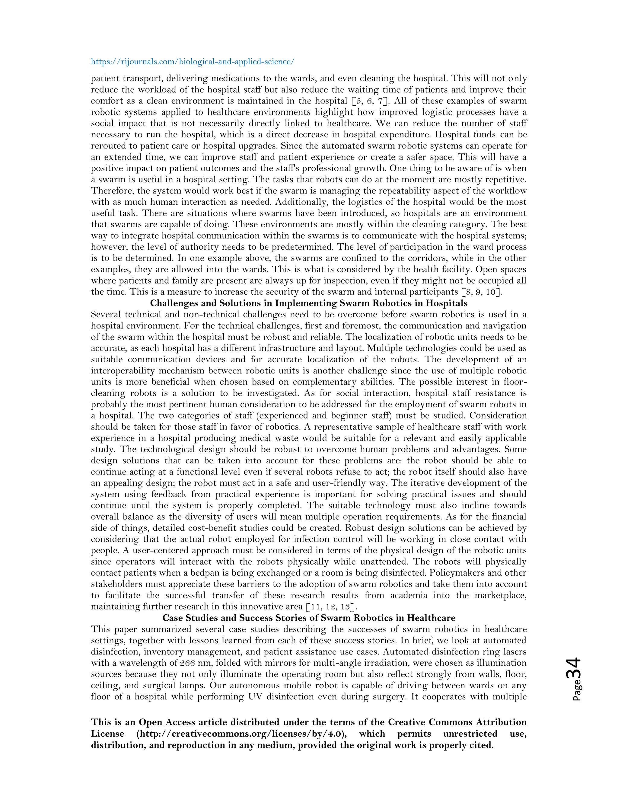 Swarm Robotics in Healthcare: Coordinated Tasks in Hospitals (www.kiu ...