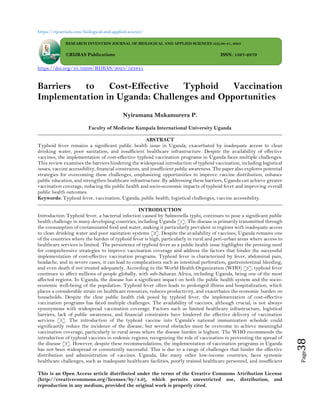 Barriers to Cost-Effective Typhoid Vaccination Implementation in Uganda ...