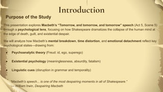Psychological Study of Macbeth's Tomorrow Speech | PDF