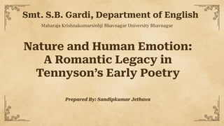 Nature and Human Emotion: A Romantic Legacy in Tennyson's Early Poetry ...