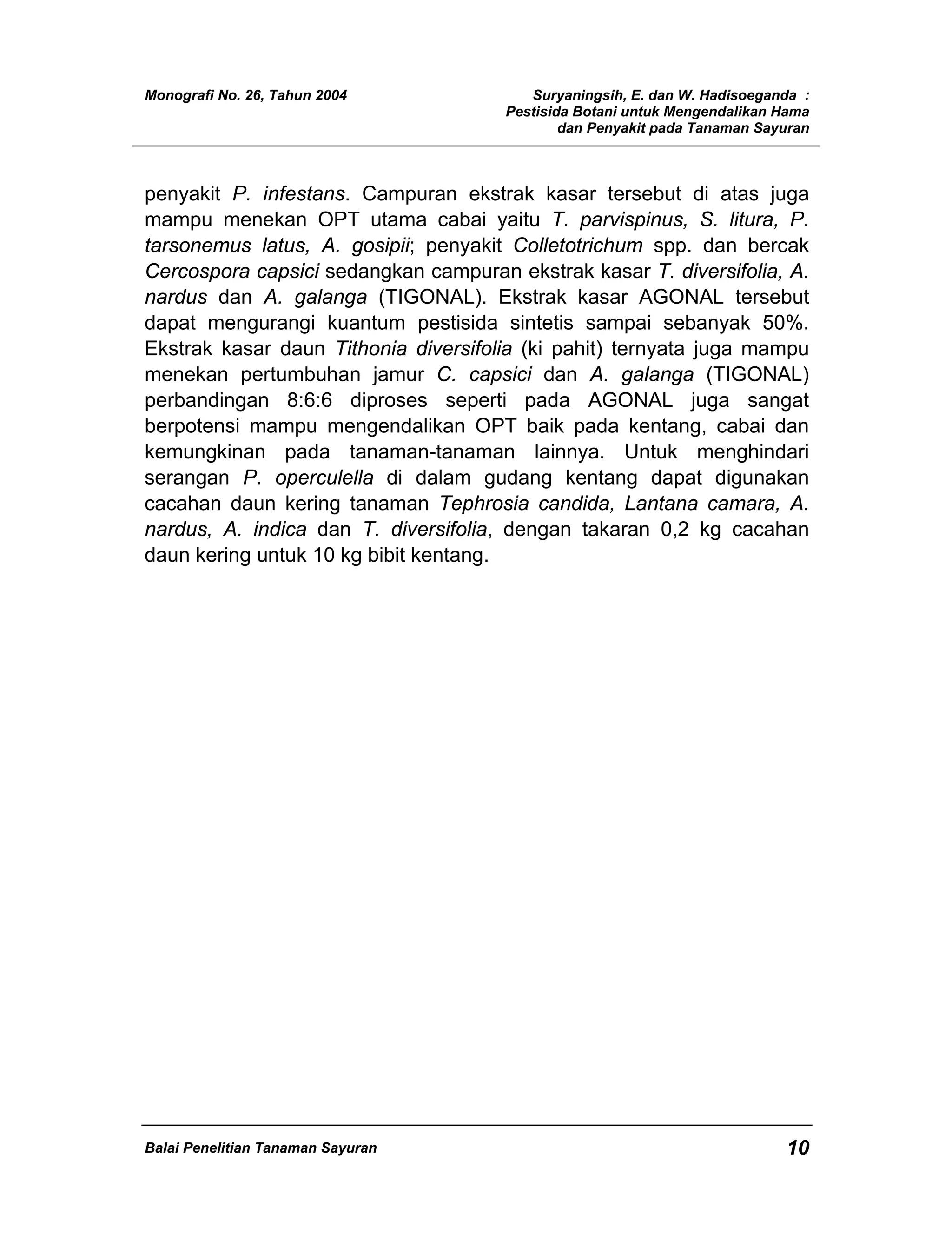 nn M 26 pestisida botani untuk mengendalikan hama dan penyakit pada ...