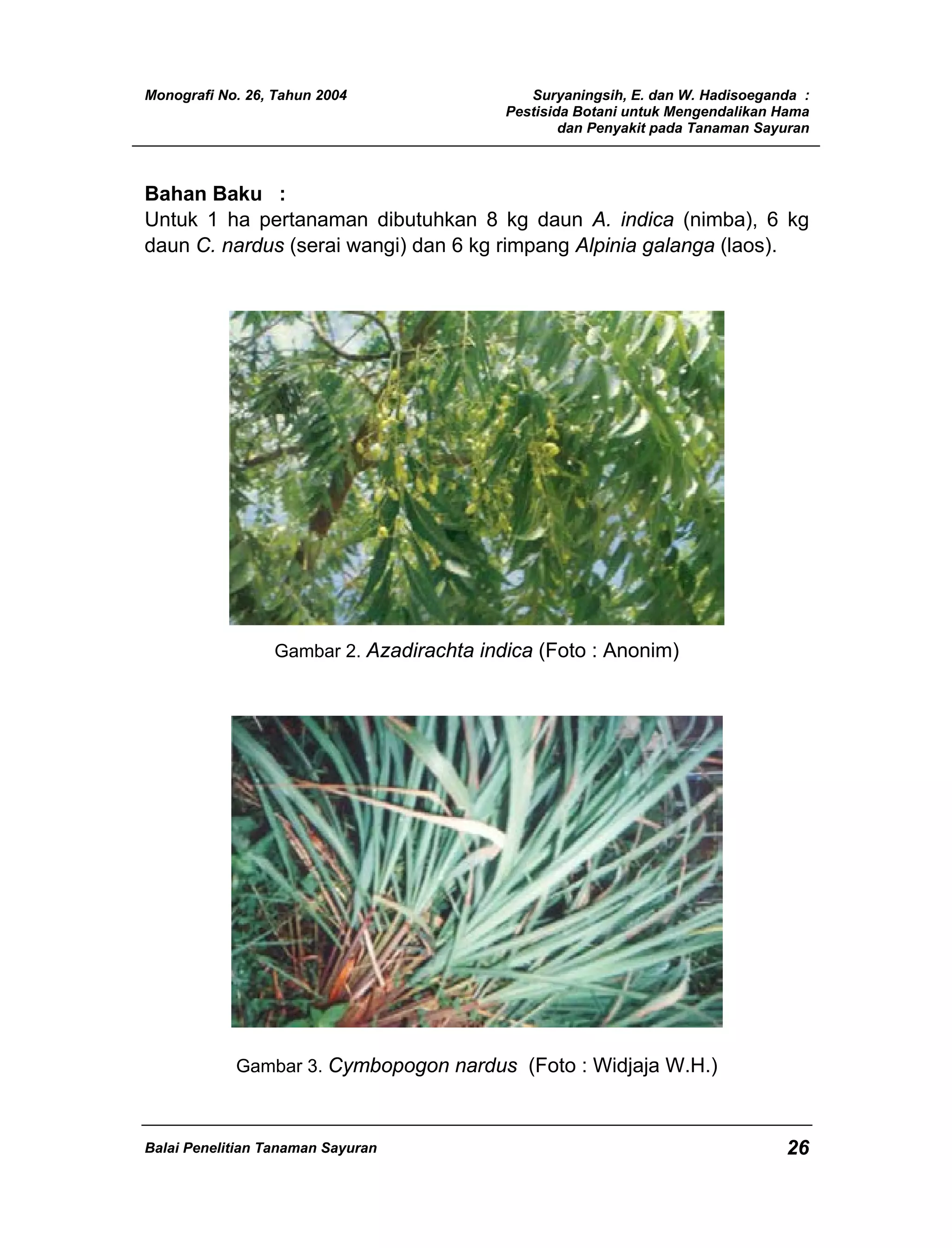 nn M 26 pestisida botani untuk mengendalikan hama dan penyakit pada ...