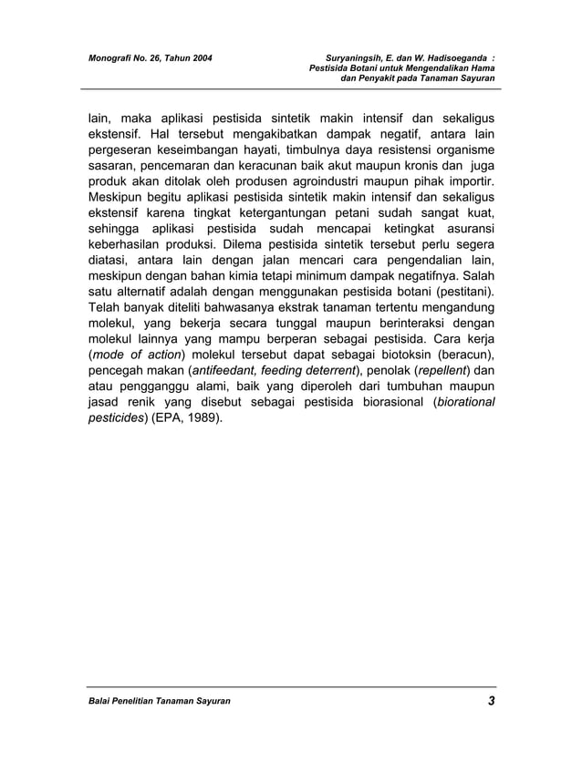 nn M 26 pestisida botani untuk mengendalikan hama dan penyakit pada ...