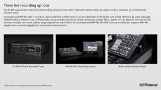 Roland M-480: 48-Channel Live Digital Mixing Console | PDF