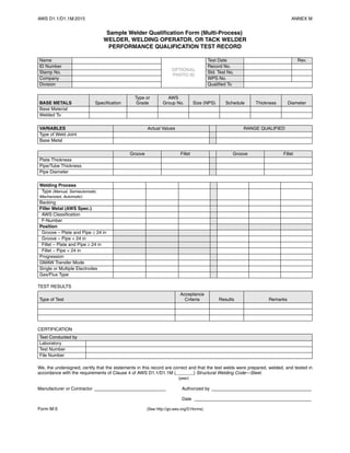 PQR Form welding | PDF
