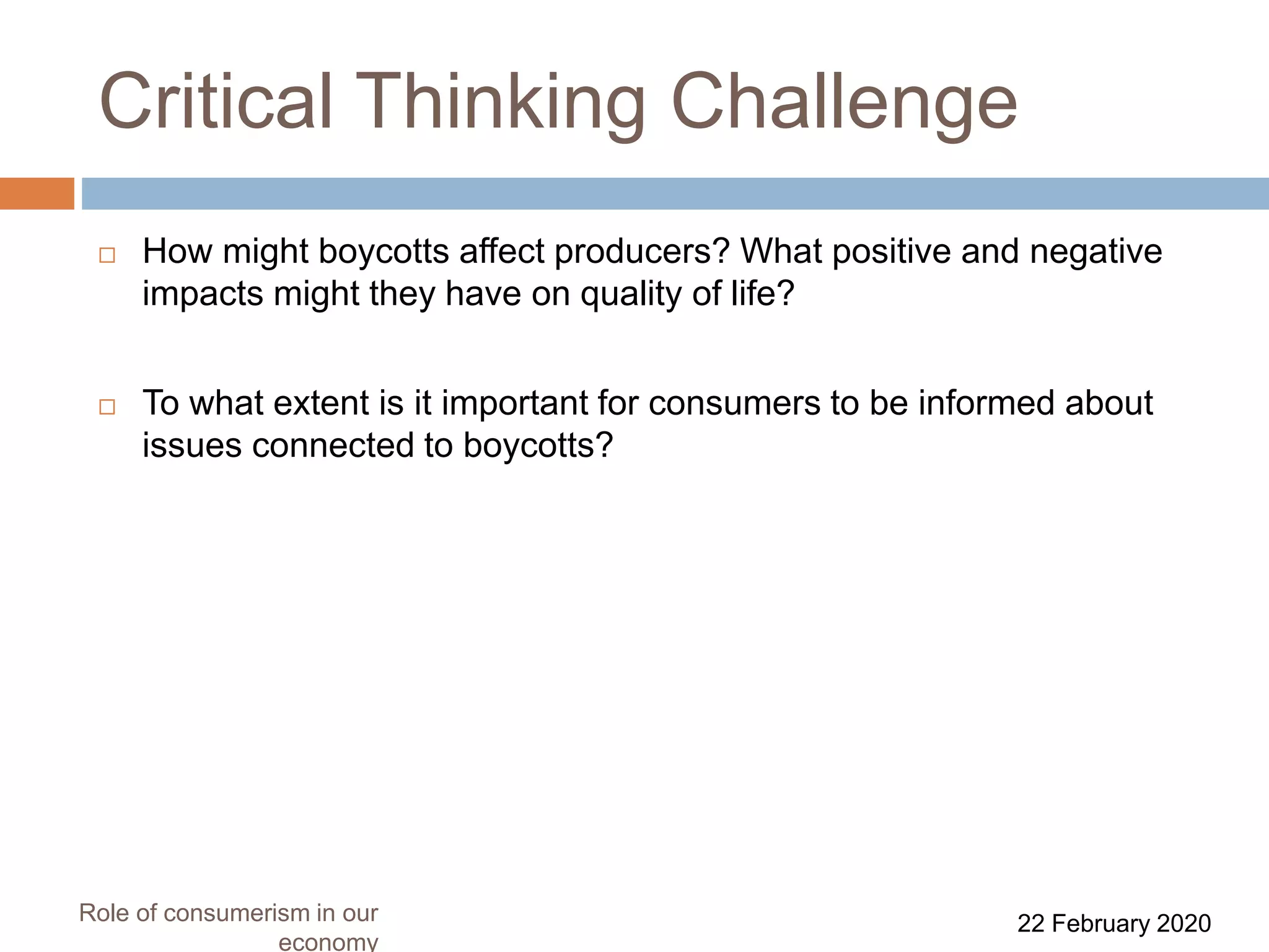 Role of Consumerism in our Economy | PPTX