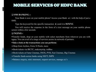 M banking in hdfc bank ppt | PPTX
