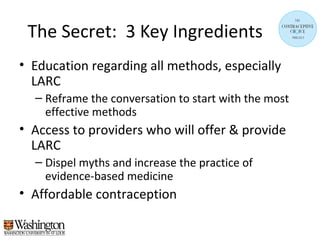 Métodos Anticonceptivos de Larga Duración. Dra. Gina Secura, The Choice Project, EEUU. | PPT