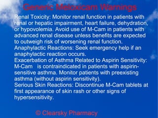 Generic Meloxicam Tablets (M-Cam) | ODP