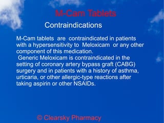Generic Meloxicam Tablets (M-Cam) | ODP