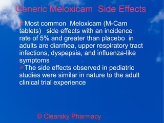 Generic Meloxicam Tablets (M-Cam) | ODP