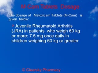 Generic Meloxicam Tablets (M-Cam) | ODP