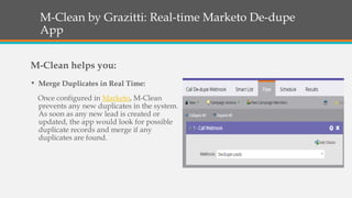 M-Clean by Grazitti: Real-time Marketo De-dupe App | PPT