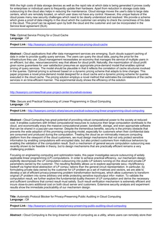 M.E Computer Science Cloud Computing Projects | PDF