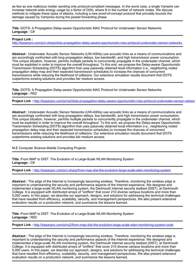 M.E Computer Science Mobile Computing Projects | PDF
