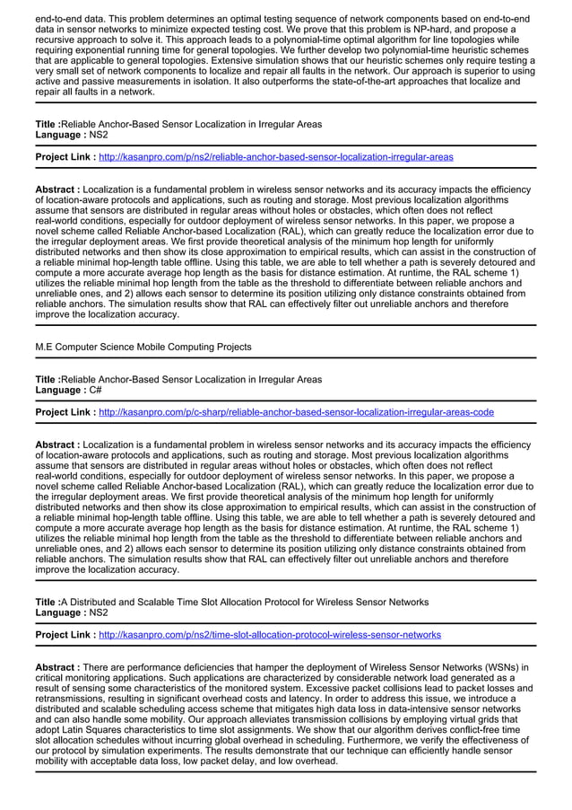 M.E Computer Science Mobile Computing Projects | PDF