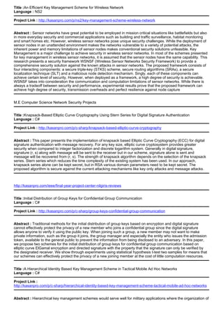 M.E Computer Science Network Security Projects | PDF