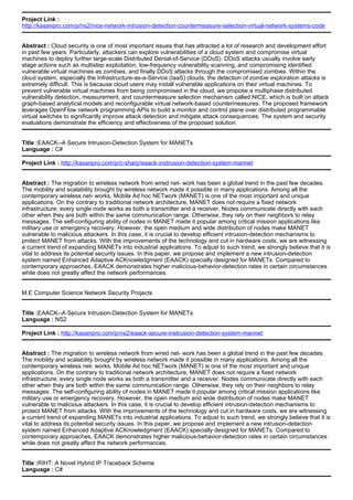 M.E Computer Science Network Security Projects | PDF