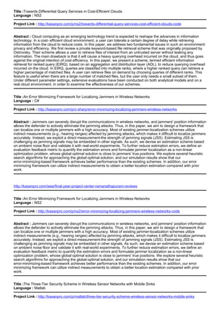 M.E Computer Science Parallel and Distributed System Projects | PDF