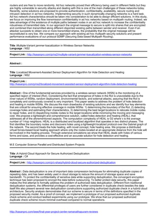 M.E Computer Science Parallel and Distributed System Projects | PDF