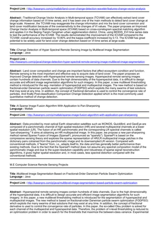 M.E Computer Science Remote Sensing Projects | PDF