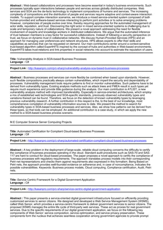 M.E Computer Science Server Computing Projects | PDF