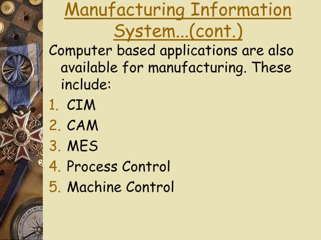 Management Information System: Manufacturing Information System | PPT