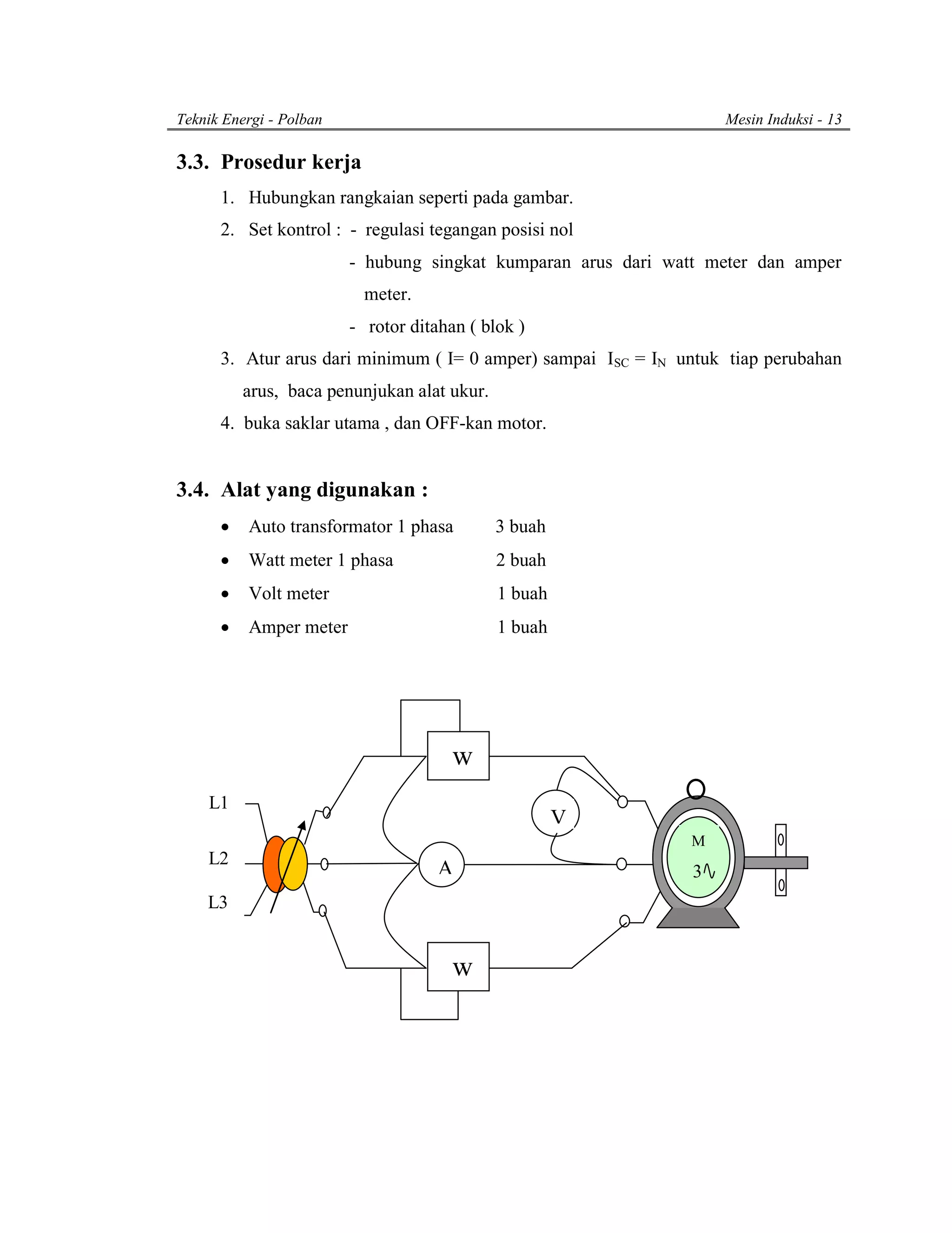 Modul Praktikum Motor Induksi | PDF