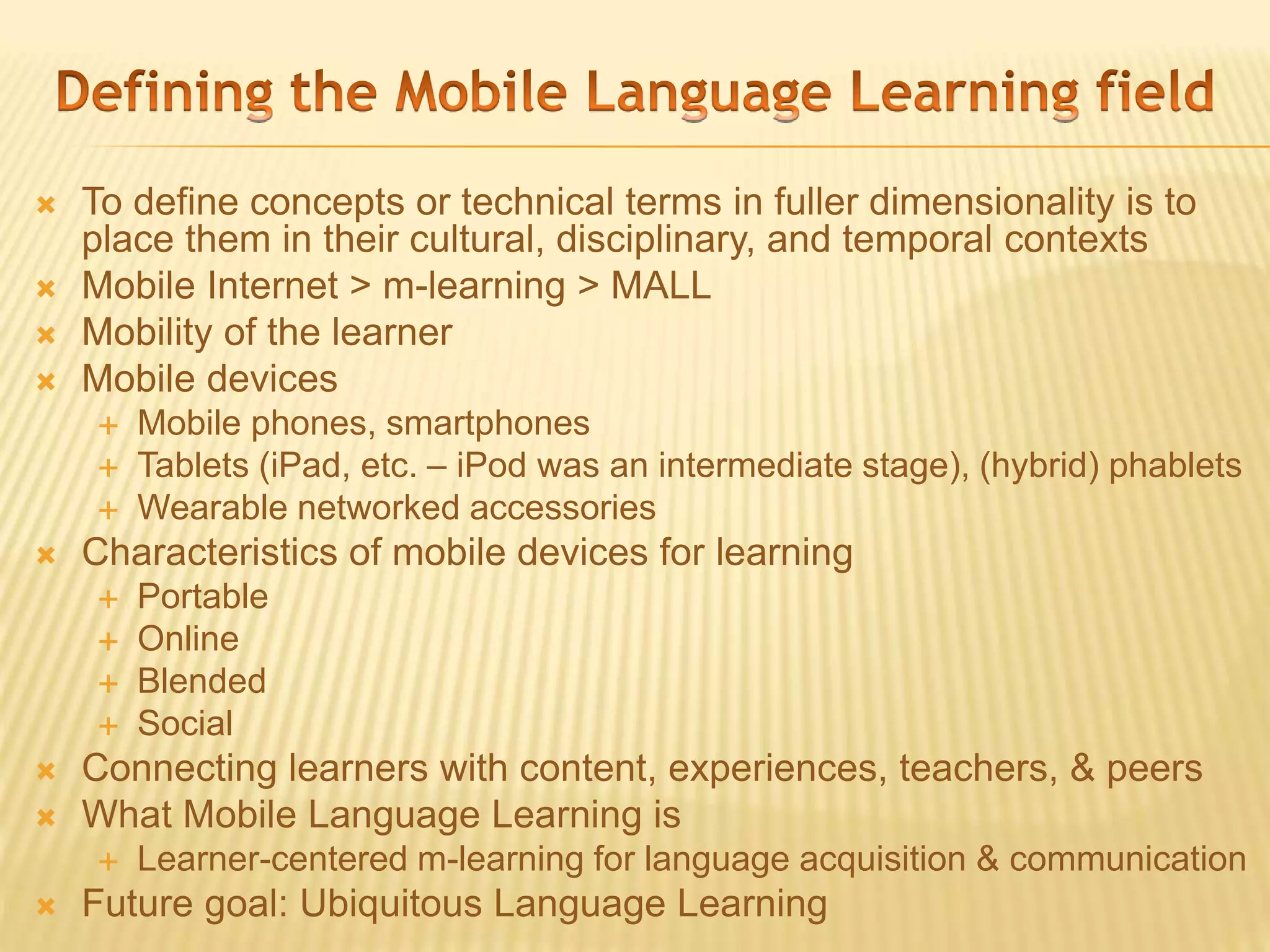 The Mobile Language Learning Field | PPT