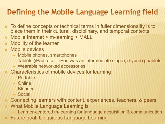The Mobile Language Learning Field | PPTX