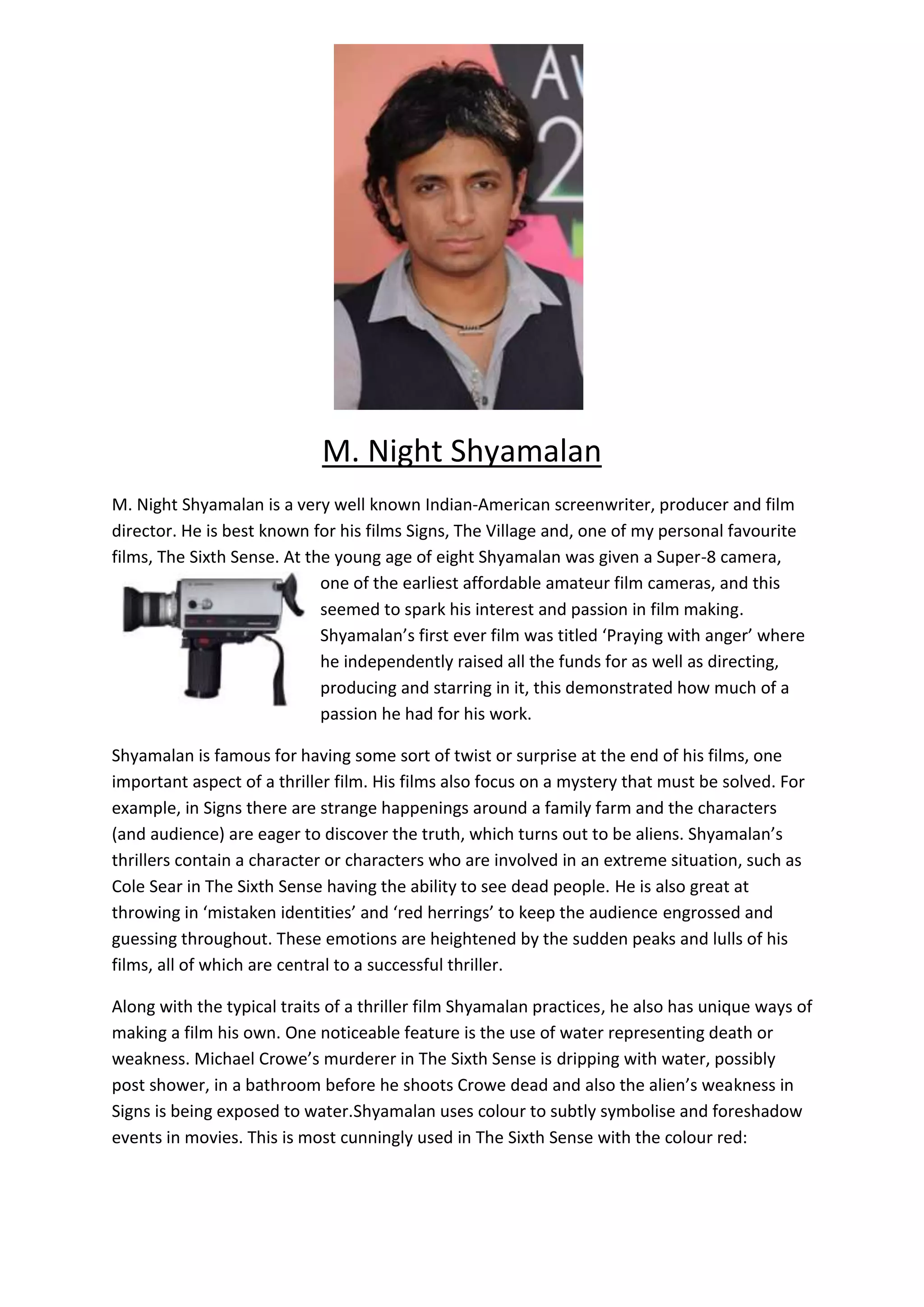 M. Night Shyamalan research | DOCX